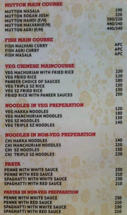 Menu at Surya Family Restaurant & bar, Mumbai