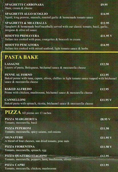 Menu at Olive Grove cafe, London, 16 Irving Street