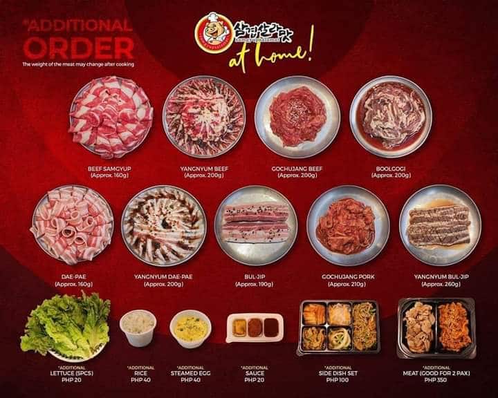 Menu at Samgyupsalamat Tagaytay -Unli Korean BBQ, Tagaytay, 3VQV+2P6