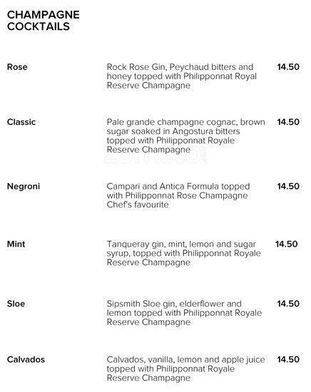 Menu at Kitchin restaurant, Edinburgh