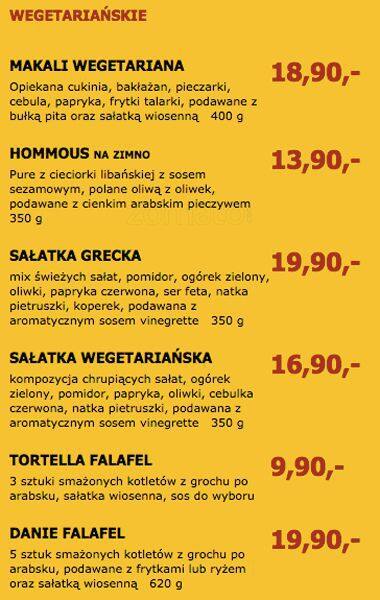 Menu at Restauracja Cleopatra restaurant, Lublin, Orkana 4