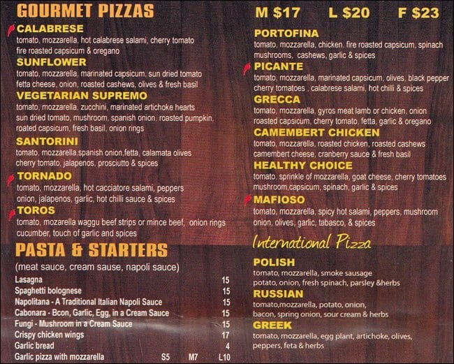 Naples Pizza Shop Menu, Menu for Naples Pizza Shop, Caulfield ...