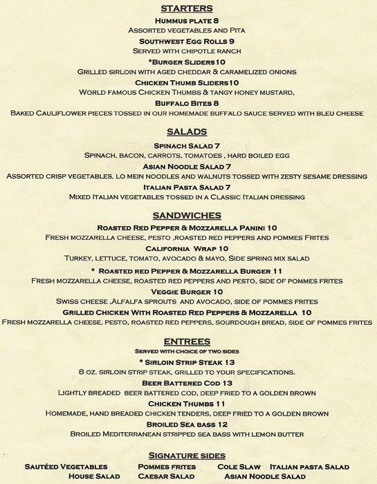 The Cafe Menu, Menu for The Cafe, Rittenhouse Square, Philadelphia ...