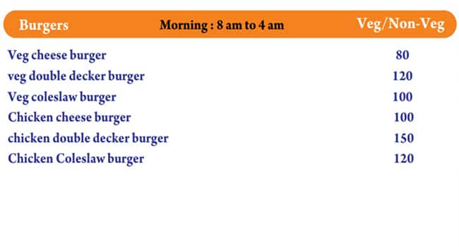 Menu of What A Burger, Kothrud, Pune