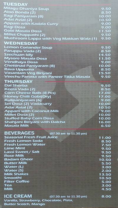 Menu at Vasanta Bhavan Vegetarian Restaurant | Al Karama Dubai, Dubai ...
