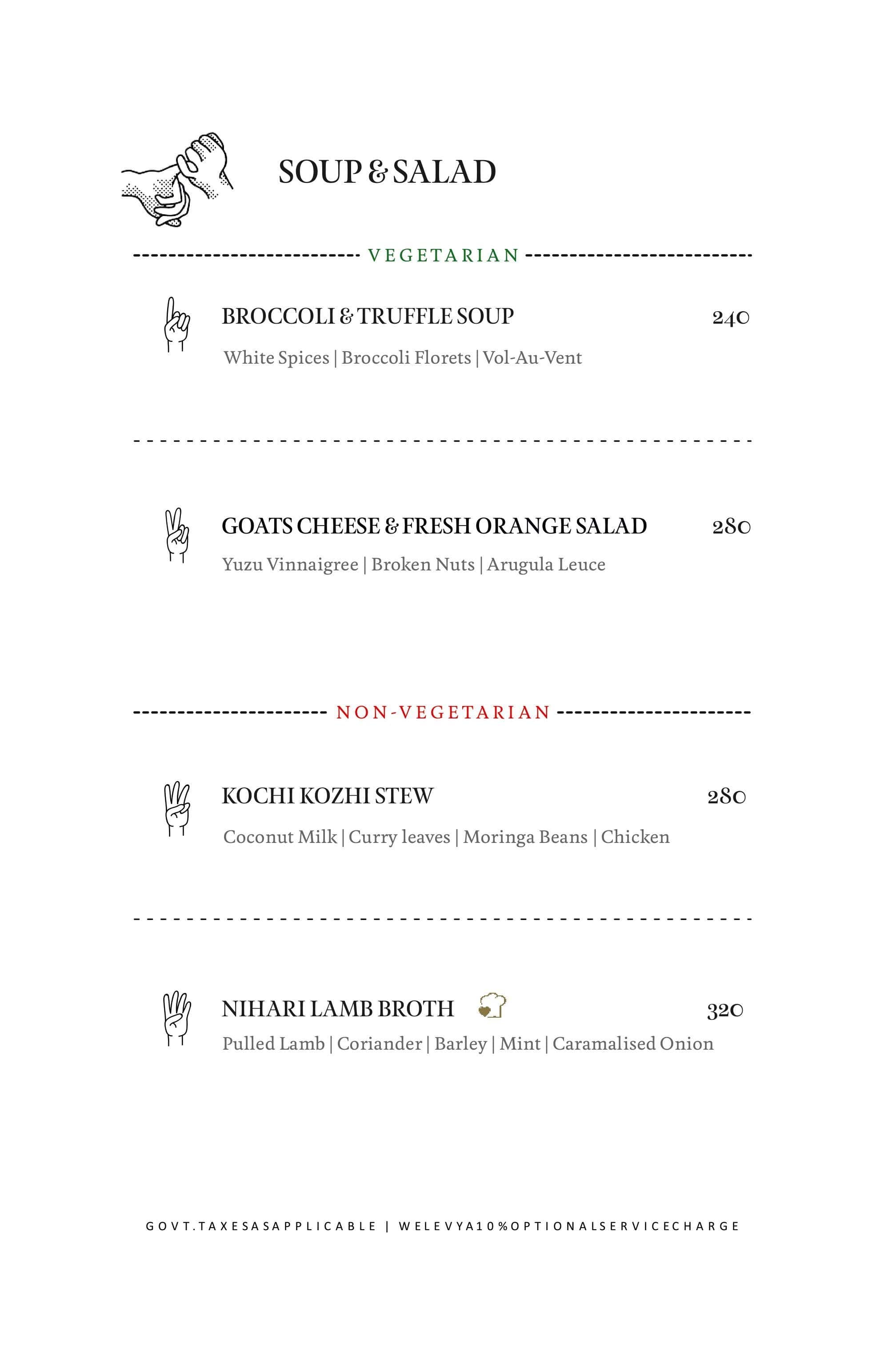 Menu of Ishaara, Wakad, Pune