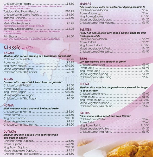 Menu at Memories Of India restaurant, Stanmore, 12 Buckingham Parade ...