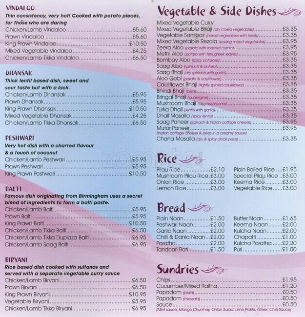 Menu at Memories Of India restaurant, Stanmore, 12 Buckingham Parade ...