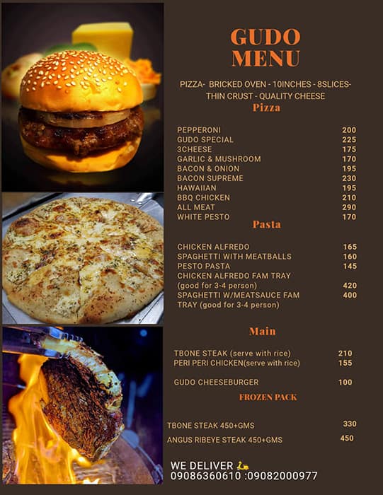 Menu at Gudo restaurant, Quezon City, 17 Congressional Avenue Extension