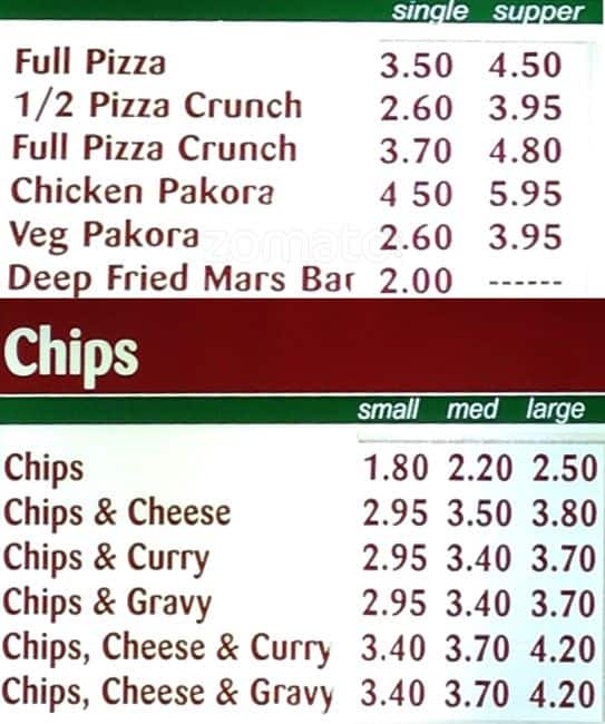 Menu at Pizza Crolla pizzeria, Glasgow, 99 Hope St