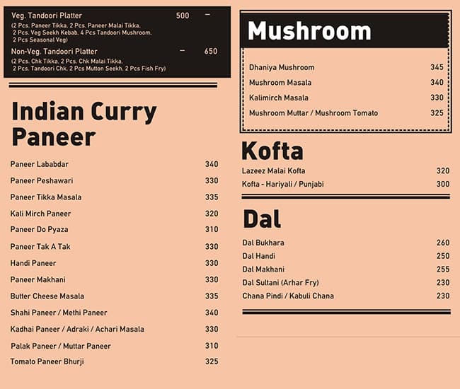 Menu at Aryan Family's Delight, Lucknow, 7/202 A