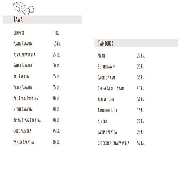 Menu of Urban Paratha, Vyttila, Kochi