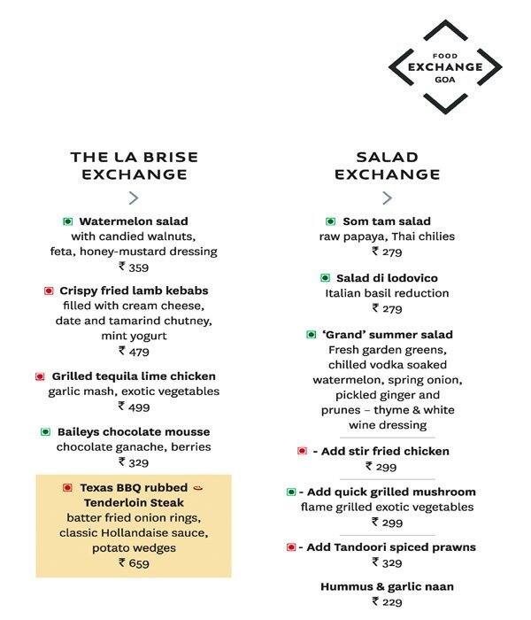 Food Exchange - Novotel Goa Resort & Spa Menu - Zomato