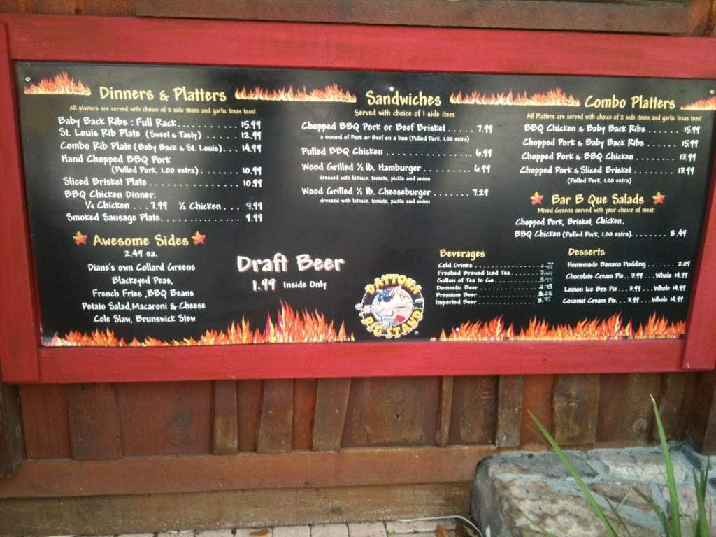 Menu at Colt's Pig Stand BBQ, Ormond Beach
