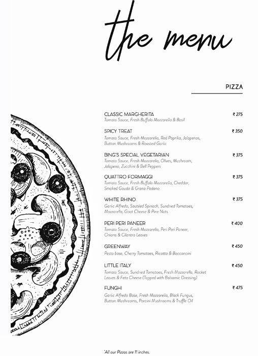 The Bing's Menu, Menu for The Bing's, Greater Kailash 2 (GK2), New ...