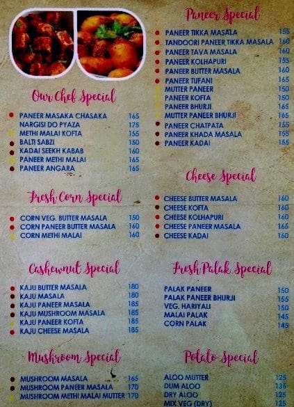 Menu at Aangan Restaurant and Cafeteria, Vadodara, 1 Basement