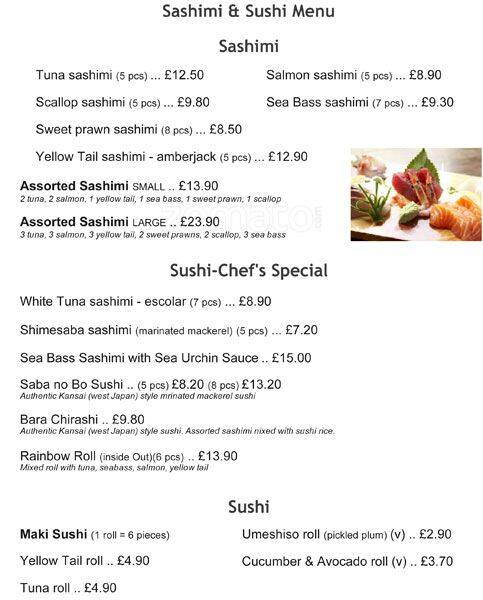 Menu at Akari pub & bar, London, 196 Essex Rd