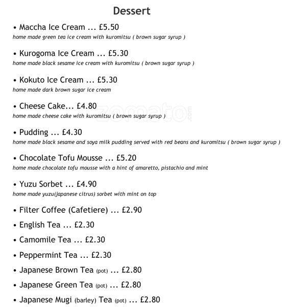 Menu at Akari pub & bar, London, 196 Essex Rd