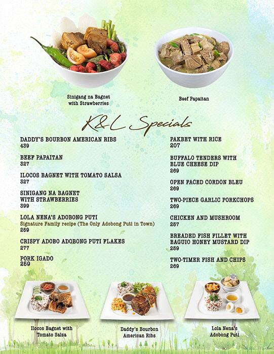 Menu at K&L Cafe by Blushing Cupcakes, Quezon City