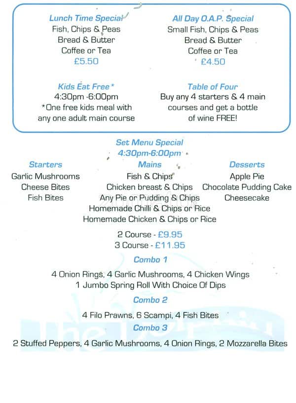 Menu at The Dolphin fast food, Stockport, 592 Gorton Rd