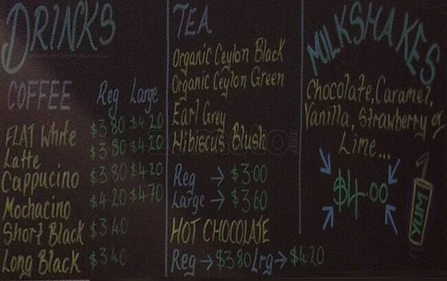 Menu at Ravenous Lunch Bar, Wellington