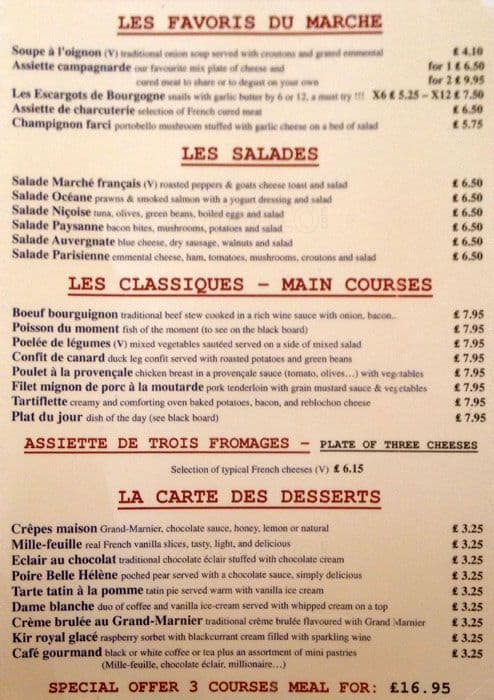 Marche Menu