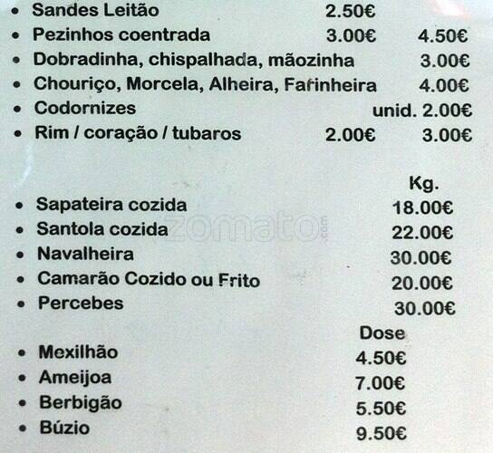 Menu at Piramide Pastelaria cafe, Algueirão–Mem Martins