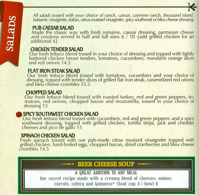 Menu au Tilted Kilt Pub and Eatery, Richmond Hill, 157 York Blvd