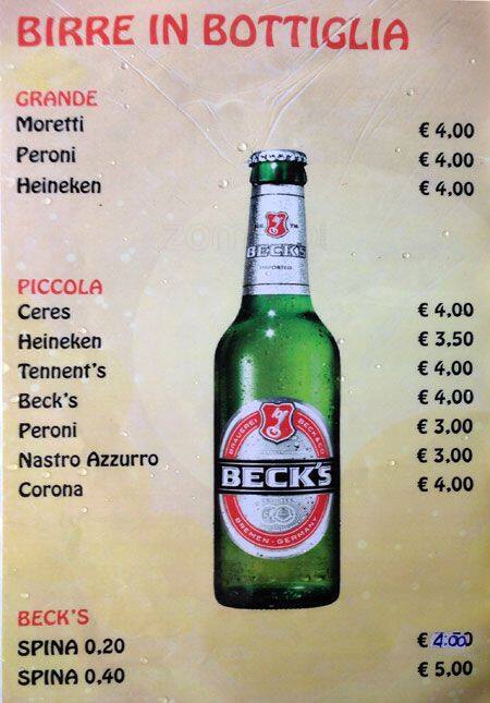 Speisekarte von Bar Tabacchi Pappagone di Francesconi Monica, ROM