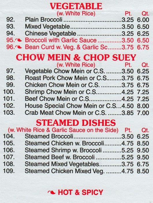 Menu at Oriental Star Kitchen restaurant, New York City