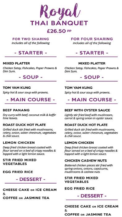 Menu at Star of Siam at The Highfield Hotel restaurant, Houghton le ...