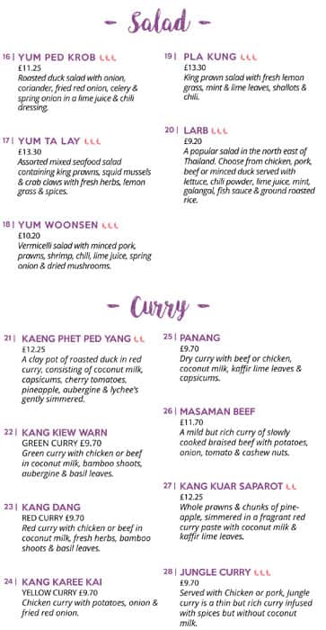 Menu at Star of Siam at The Highfield Hotel restaurant, Houghton le ...