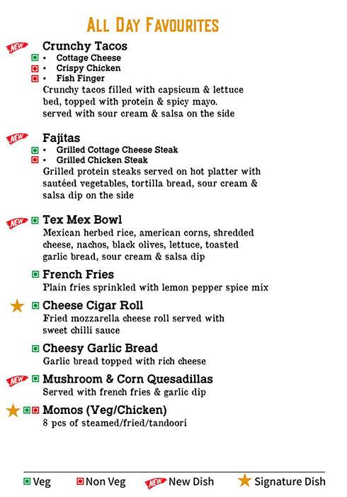 Menu of Pyramid Cafe Lounge, Rajpur, Dehradun