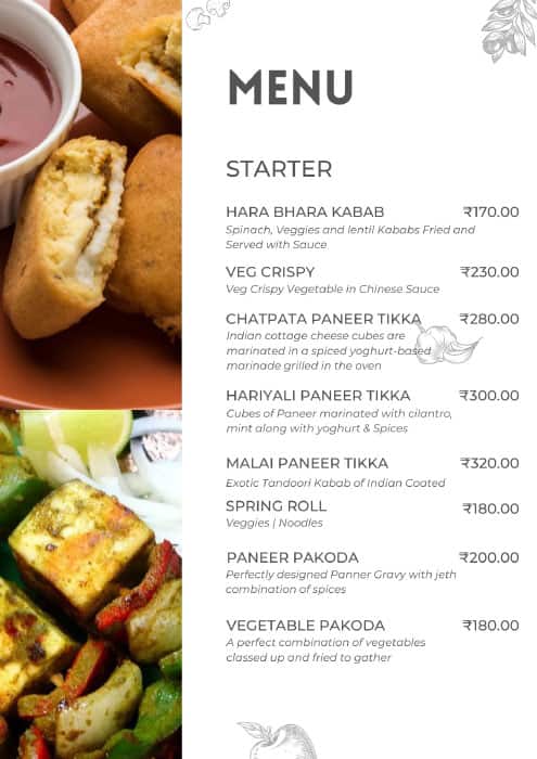 Menu at Food O' Clock, Kota