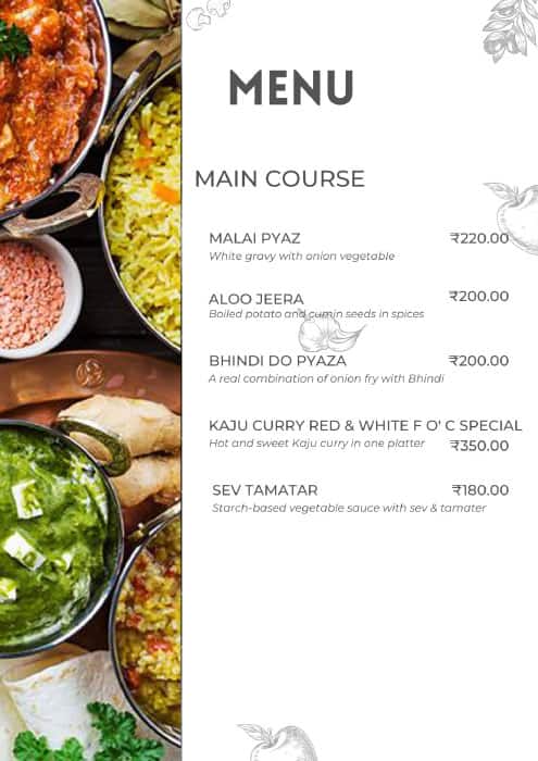 Menu at Food O' Clock, Kota