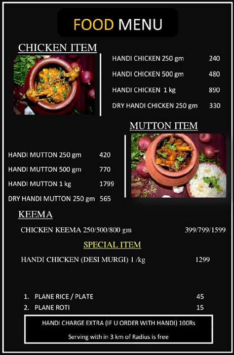 Menu of Mama Handi Kitchen, Borivali East, Mumbai
