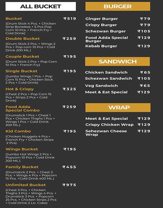 Menu of Food Adda 707, Naihati, Kolkata