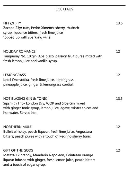 Menu at Skylon restaurant, London, Belvedere Rd