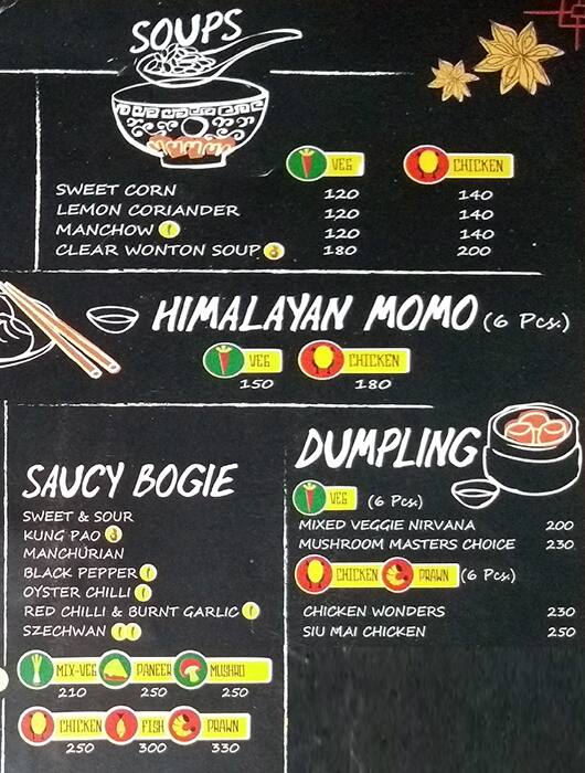 Menu of Bees Oriental Express, Powai, Mumbai