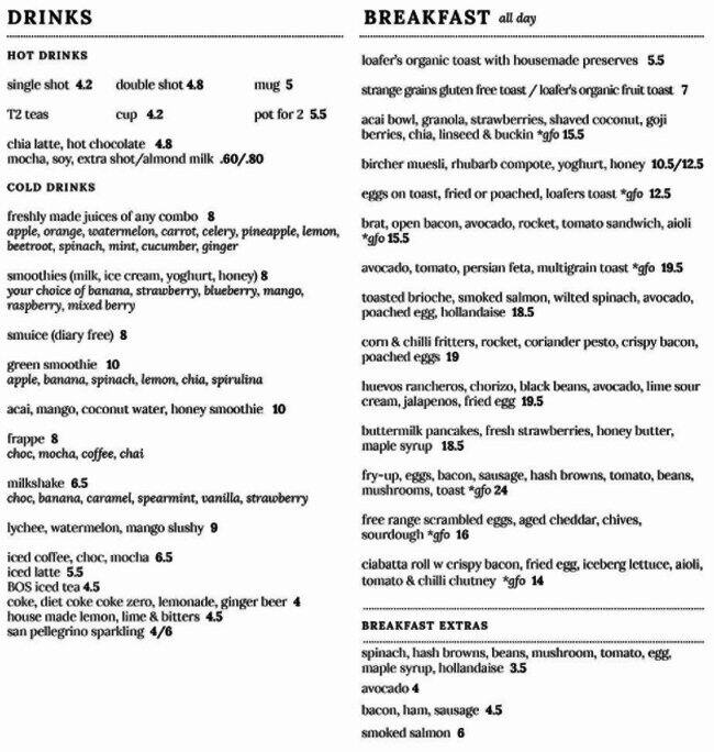 Menu at Haldi restaurant, Fremantle