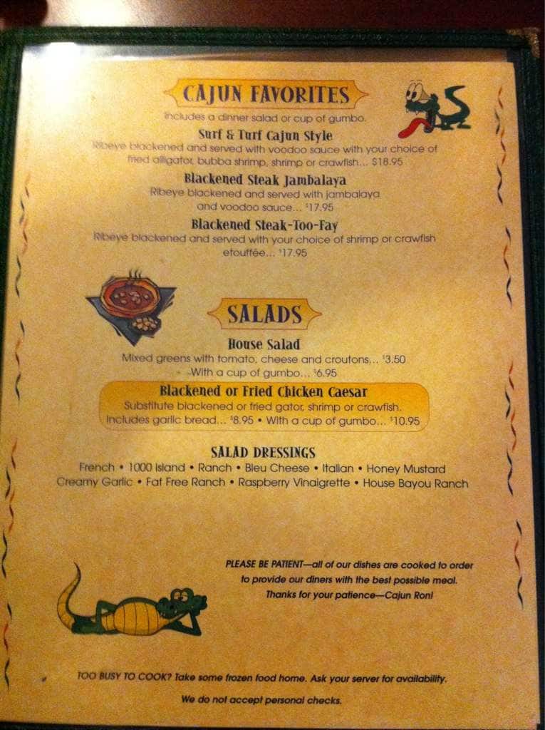 Menu at Cajun Connection restaurant, North Utica