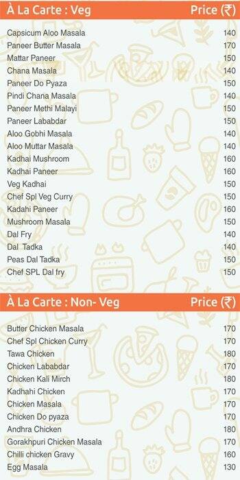Menu at Night Cafe, Bengaluru, 1st