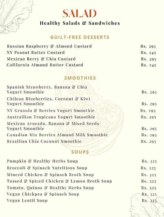 Menu of Nomad Salad - Healthy Salads & Sandwiches, HSR, Bangalore