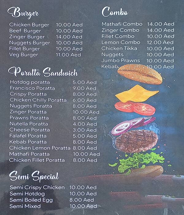 Menu of Tea Desk, Al Mizhar, Dubai