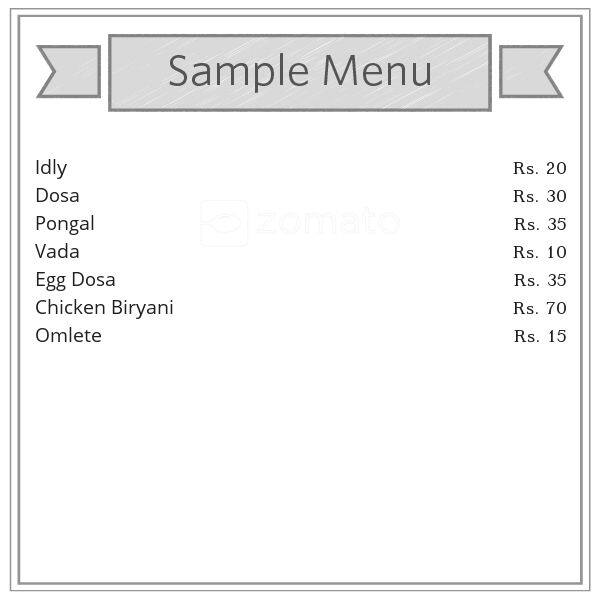 Menu at Baakya Chettinadu Mess, Coimbatore