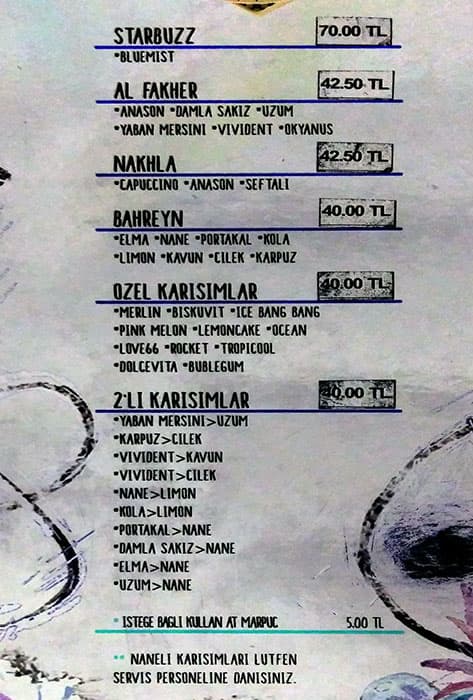 Menu at Old Car GARAGE, Istanbul, Elalmış Cd. No:44