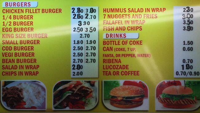 Menu At Kebab Wrap Fast Food London