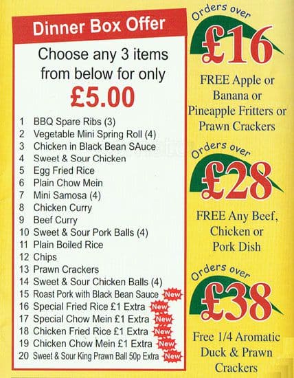 Menu at Ruby House London restaurant, London