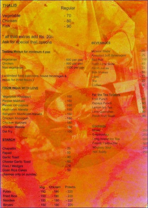 Menu at What The Fish, Assagao