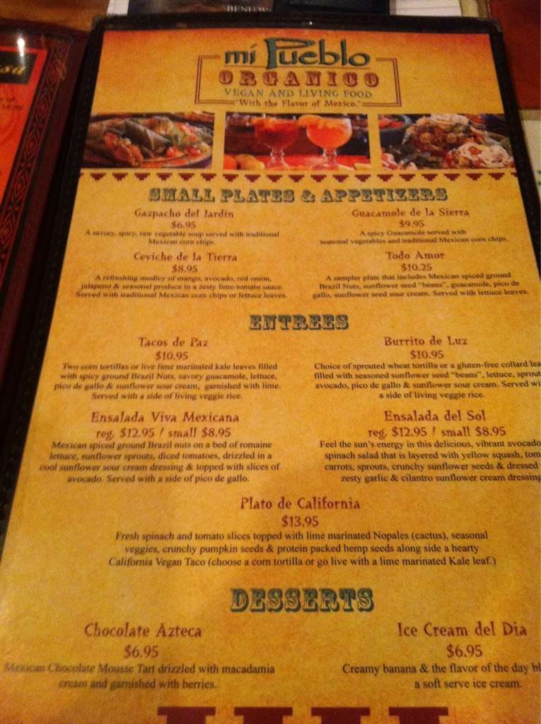 Menu at Mi Pueblo El Restaurante Mexicano & Cantina - University, Sarasota